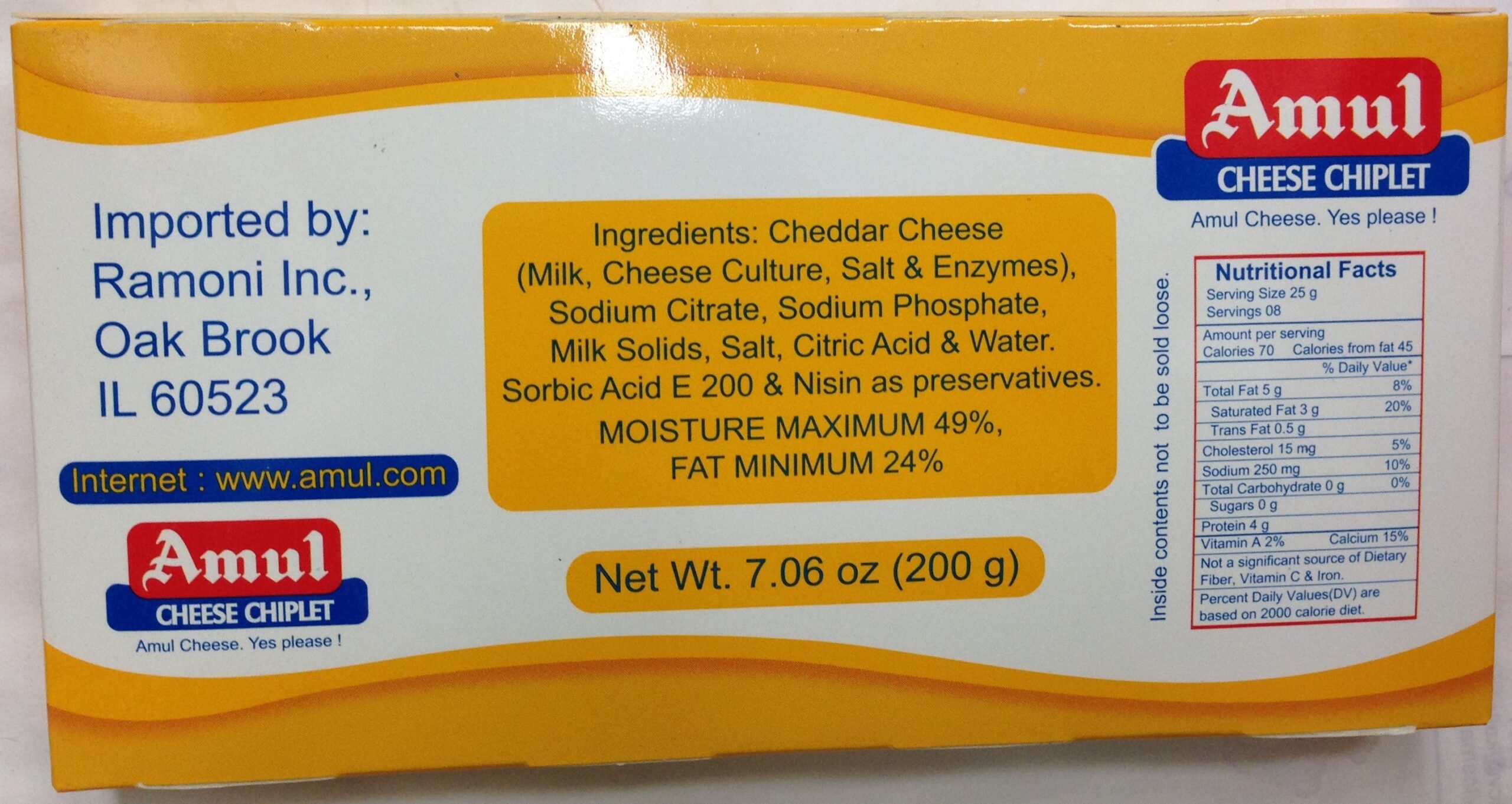 Amul Cheese Chiplet 7.06 OZ - 200 Gms - Starbazaaronline.com